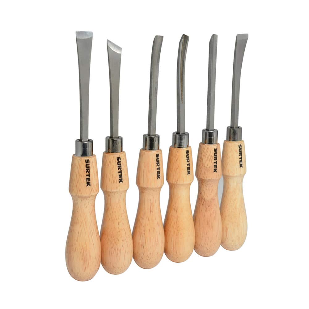 Juego De Gubias Profesionales Mango Madera 6Pzs Surtek 120051 ...